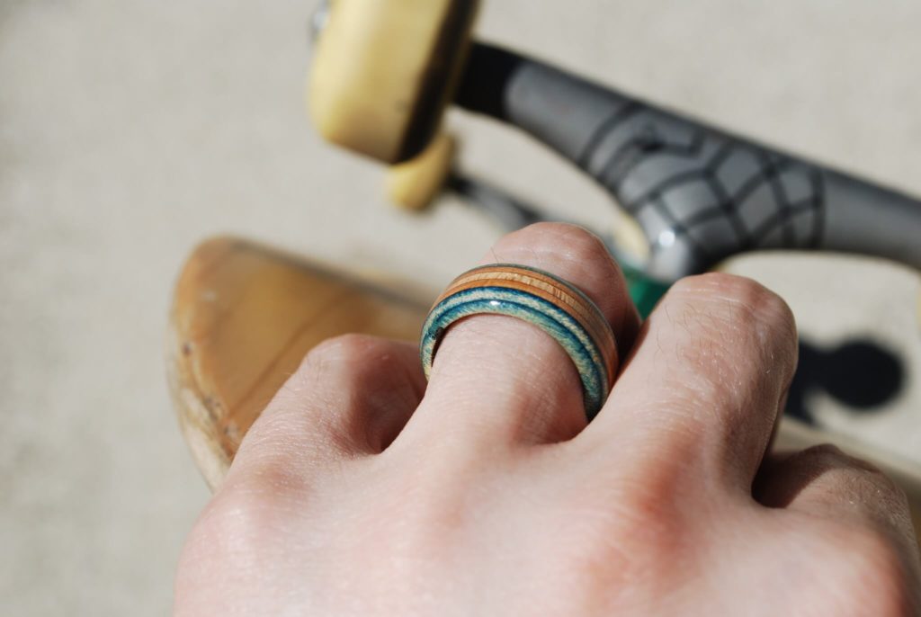 Skateboard Ring made from Recycled skateboards - Broken Skateboards