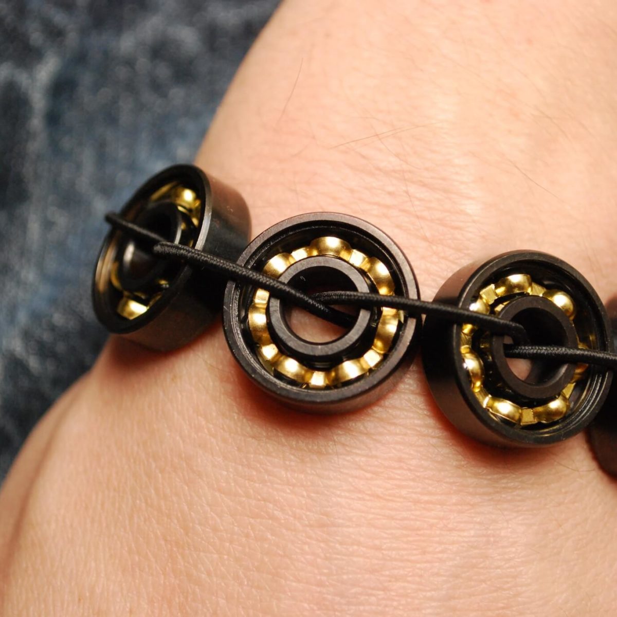 Black & Bronze Bearing Necklace - Recycled Skateboard Rings, Skate ...