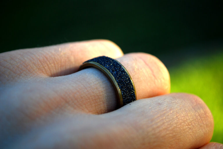 Gold Steel Grip Ring - Recycled Skateboard Rings, Skate Gifts, Recycled